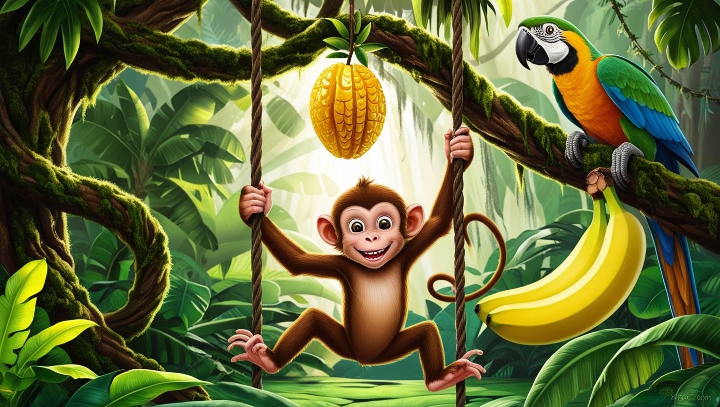 The Mango, the Banana, and the Wise Little Monkey